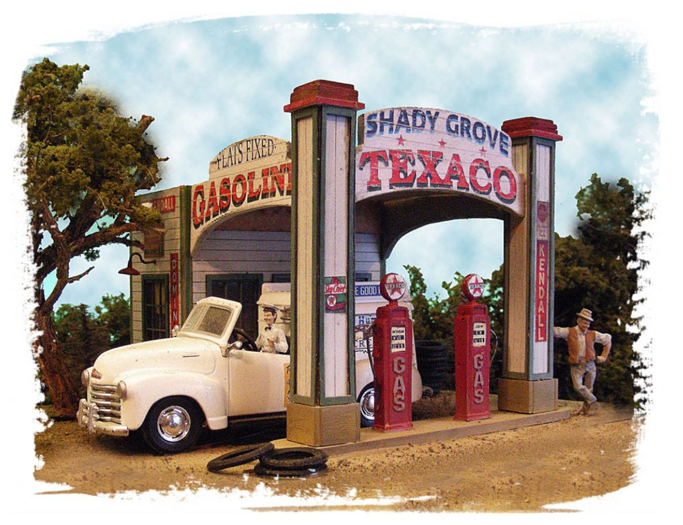 Bar Mills Scale Model Works 552 Shady Grove Gas Station Kit HO Scale ...
