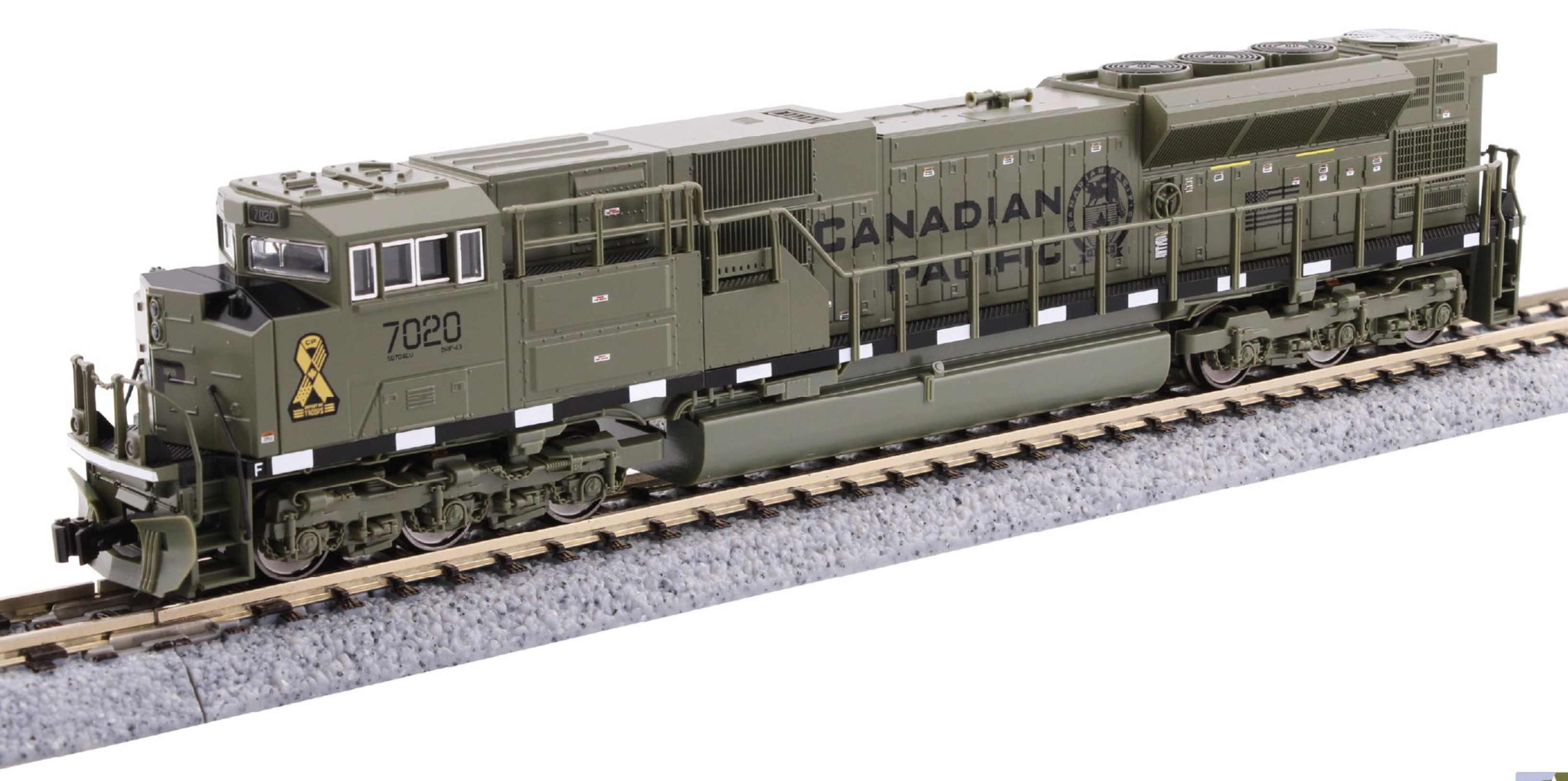 Kato 176-8541 SD70ACU DC Canadian Pacific NATO Green Paint Scheme N Sc ...